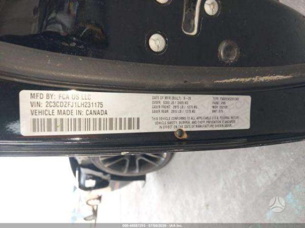 Melns Dodge Challenger 2020 Klaipėda, ar dzinēja tilpumu 0.00 L un nobraukumu 71 tūkst. km par 10600 €, foto 9 vietnē AUTOMOTO.COM.LV