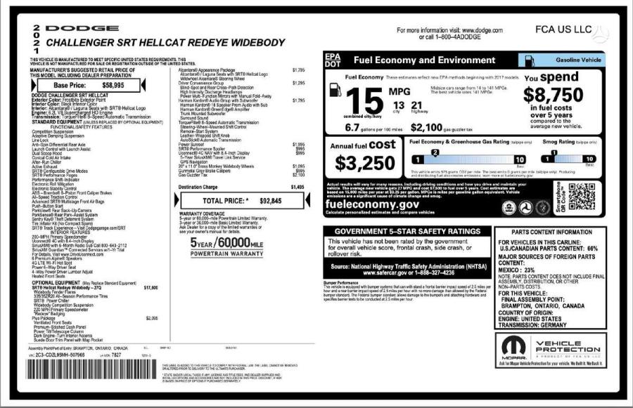 Blue Dodge Challenger 2021 in Vilnius, with an engine capacity of 6.20 L and mileage of 18 thousand km for 69490 €, photo 33 on AUTOMOTO.COM.LV