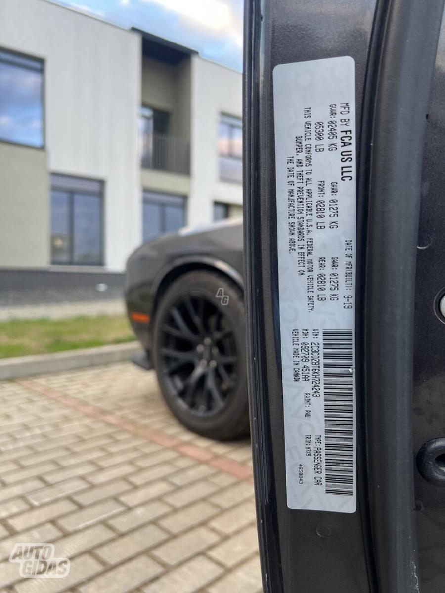 Dodge Challenger 2019 Viļņa, ar dzinēja tilpumu 5.70 L un nobraukumu 50 tūkst. km par 22900 €, foto 27 vietnē AUTOMOTO.COM.LV