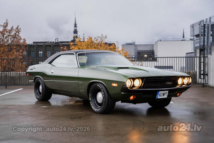 Green Dodge Challenger 1972 in Tallinn, with an engine capacity of 5.20 L and mileage of 105 thousand km for 49950 €, photo 1 on AUTOMOTO.COM.LV