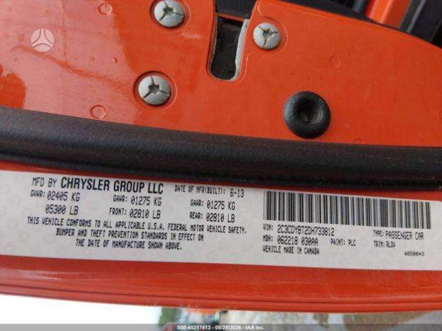 Oranžs Dodge Challenger 2013 Klaipėda, ar dzinēja tilpumu 5.70 L un nobraukumu 111 tūkst. km par 4000 €, foto 10 vietnē AUTOMOTO.COM.LV