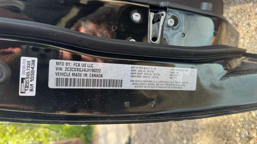 Черный Додж Чарджер 2020 в Укмерге, объемом двигателя 6.42 л и пробегом 44 тыс. км за 9499 €, фото 15 на AUTOMOTO.COM.LV