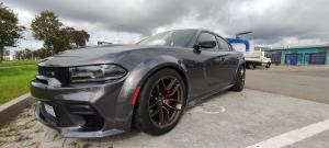Grey Dodge Charger 2021 in Panevezys, with an engine capacity of 6.42 L and mileage of 78 thousand km for 28900 €, photo 10 on AUTOMOTO.COM.LV