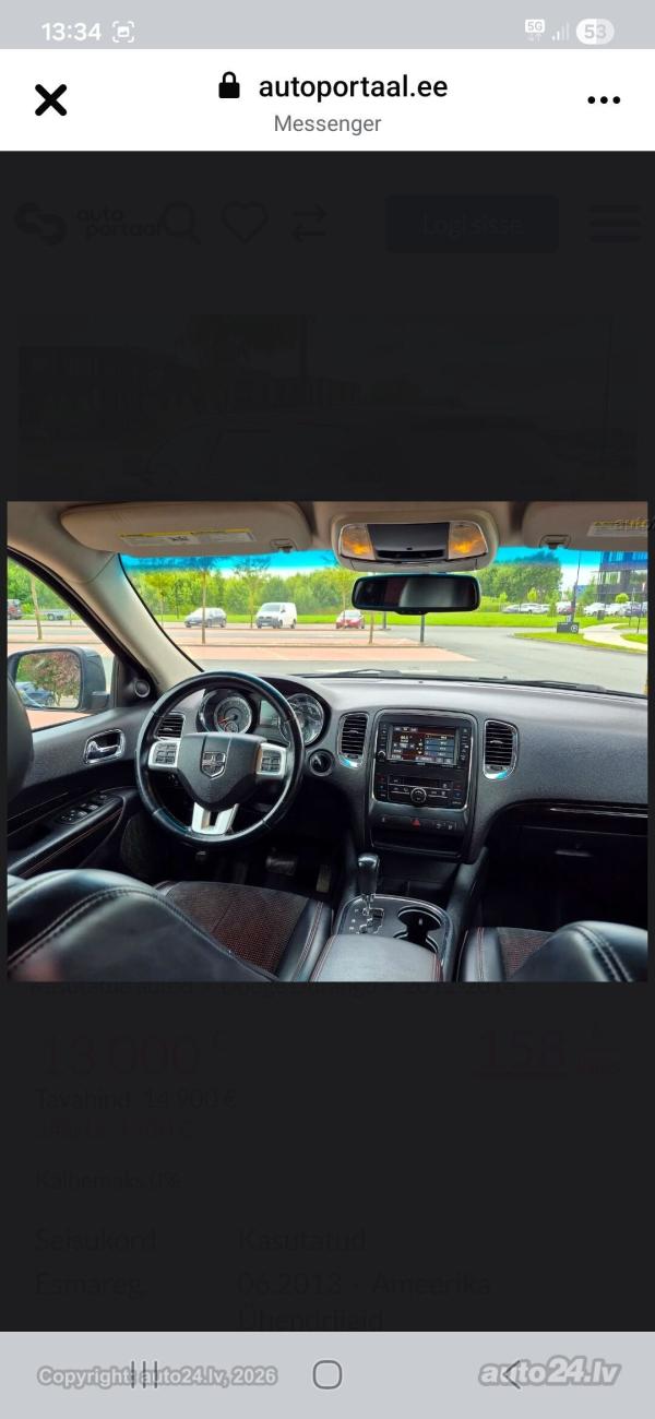 Black Dodge Durango 2013 in Elva, with an engine capacity of 3.60 L and mileage of 375 thousand km for 10500 €, photo 1 on AUTOMOTO.COM.LV