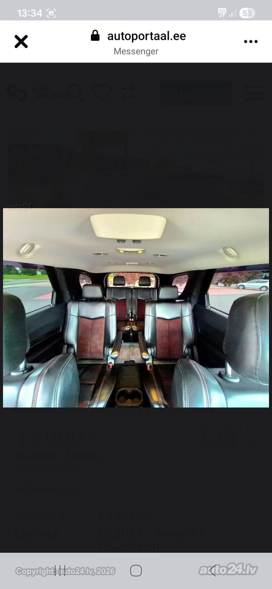 Black Dodge Durango 2013 in Elva, with an engine capacity of 3.60 L and mileage of 375 thousand km for 10500 €, photo 3 on AUTOMOTO.COM.LV