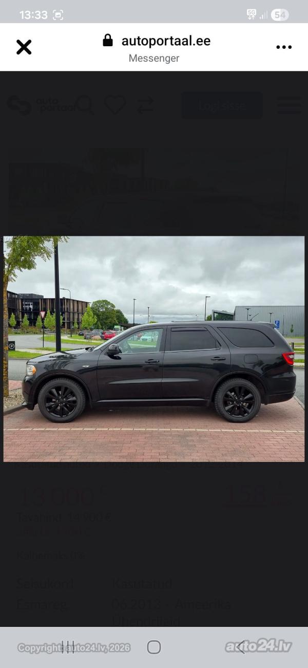 Black Dodge Durango 2013 in Elva, with an engine capacity of 3.60 L and mileage of 375 thousand km for 10500 €, photo 5 on AUTOMOTO.COM.LV