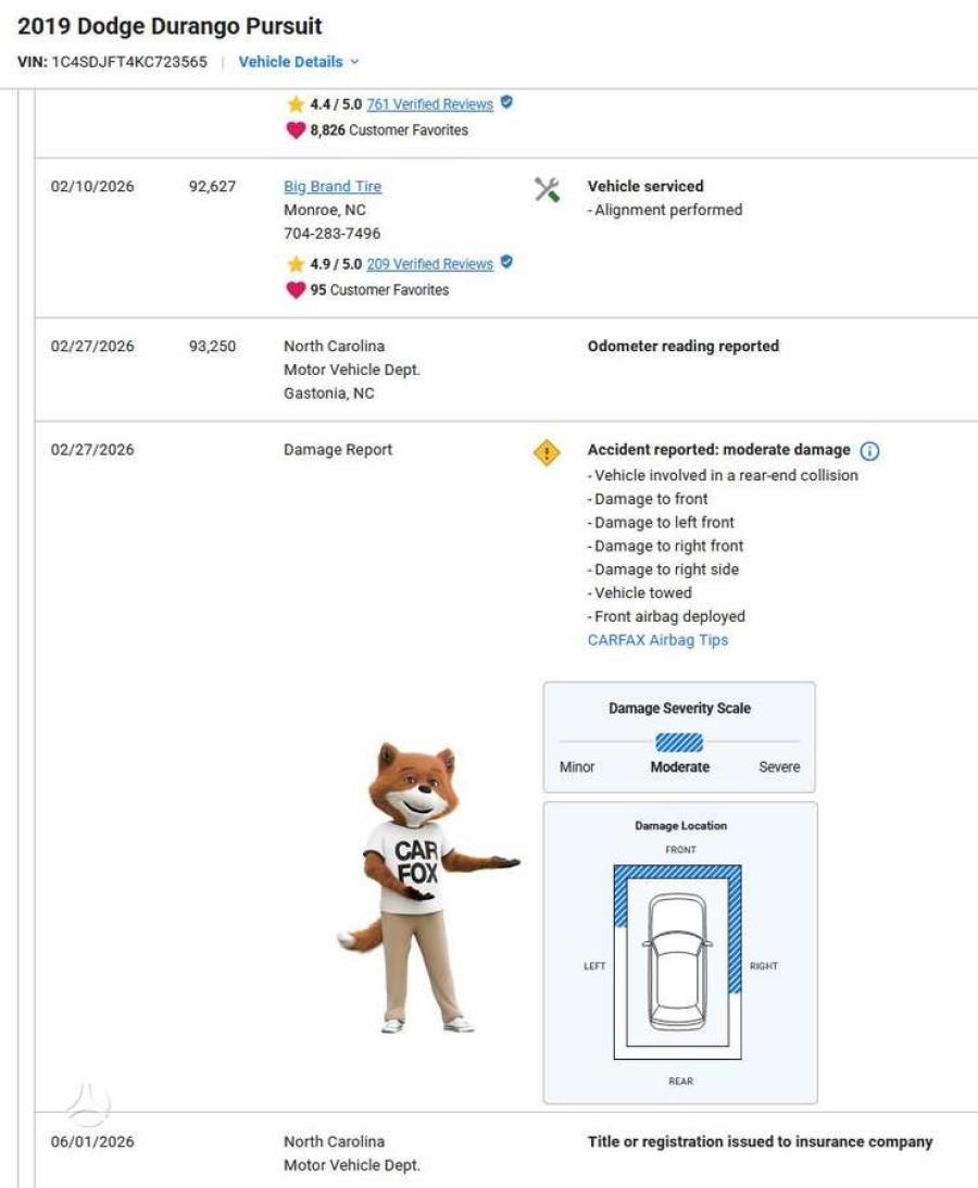 Черный Додж Дюранго 2019 в Укмерге, объемом двигателя 5.65 л и пробегом 150 тыс. км за 7990 €, фото 25 на AUTOMOTO.COM.LV