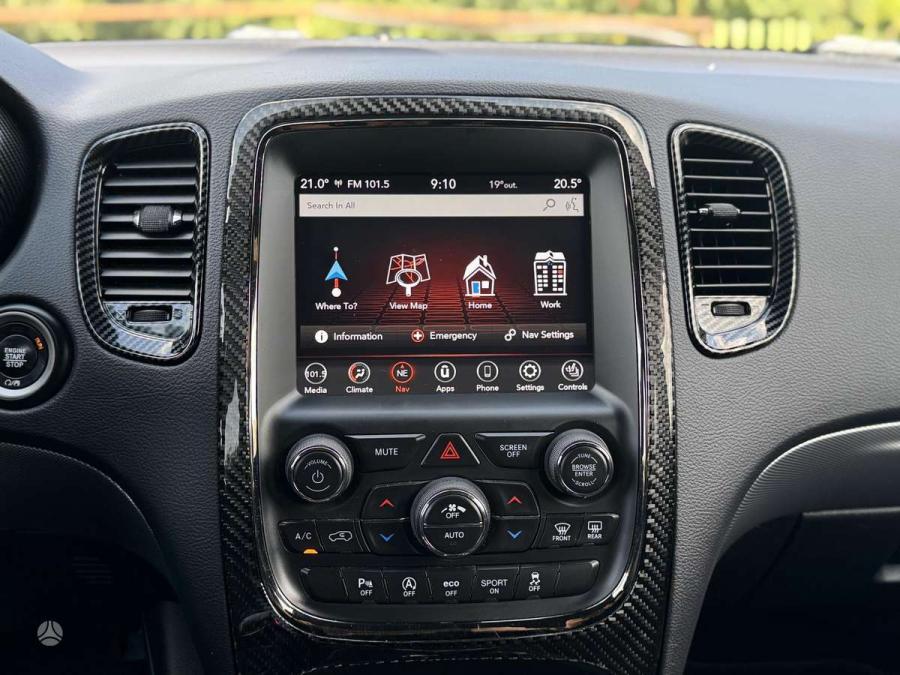 Melns Dodge Durango 2019 Viļņa, ar dzinēja tilpumu 3.60 L un nobraukumu 231 tūkst. km par 18900 €, foto 24 vietnē AUTOMOTO.COM.LV