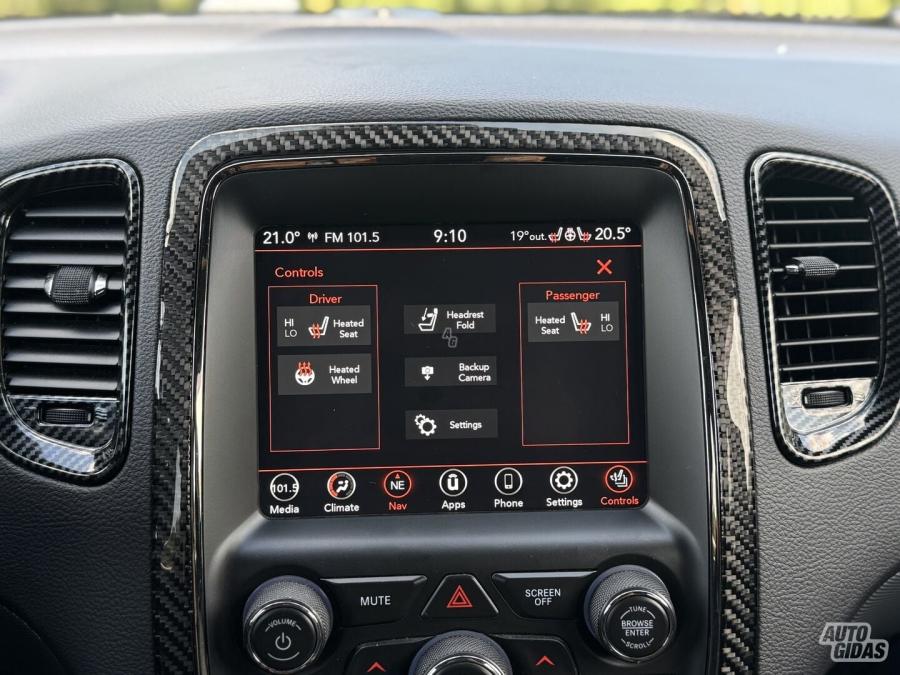 Melns Dodge Durango 2019 Viļņa, ar dzinēja tilpumu 3.60 L un nobraukumu 231 tūkst. km par 18900 €, foto 8 vietnē AUTOMOTO.COM.LV