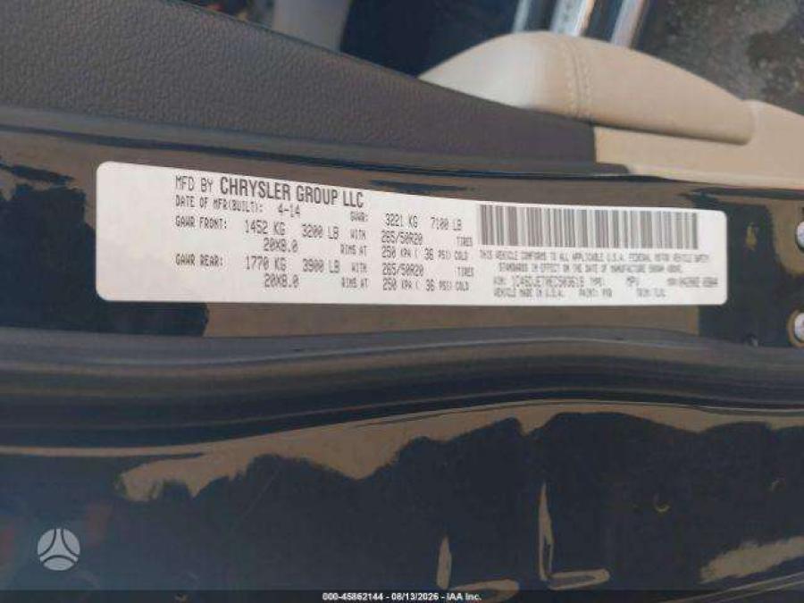 Black Dodge Durango 2014 in Kaunas, with an engine capacity of 5.70 L and mileage of 274 thousand km for 8550 €, photo 10 on AUTOMOTO.COM.LV