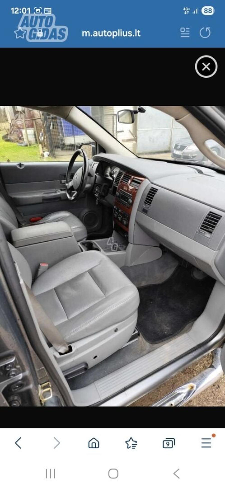 Dodge Durango 2005 Šakiai, ar dzinēja tilpumu 4.70 L un nobraukumu 354 tūkst. km par 1250 €, foto 9 vietnē AUTOMOTO.COM.LV