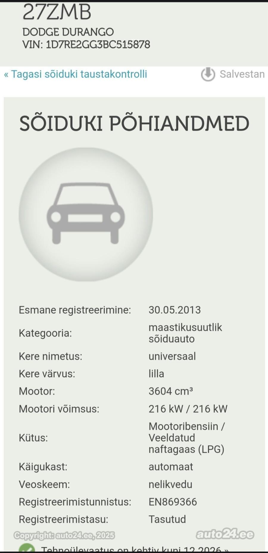 Серый Додж Дюранго 2013 в Таллин, объемом двигателя 3.60 л и пробегом 313 тыс. км за 17800 €, фото 11 на AUTOMOTO.COM.LV
