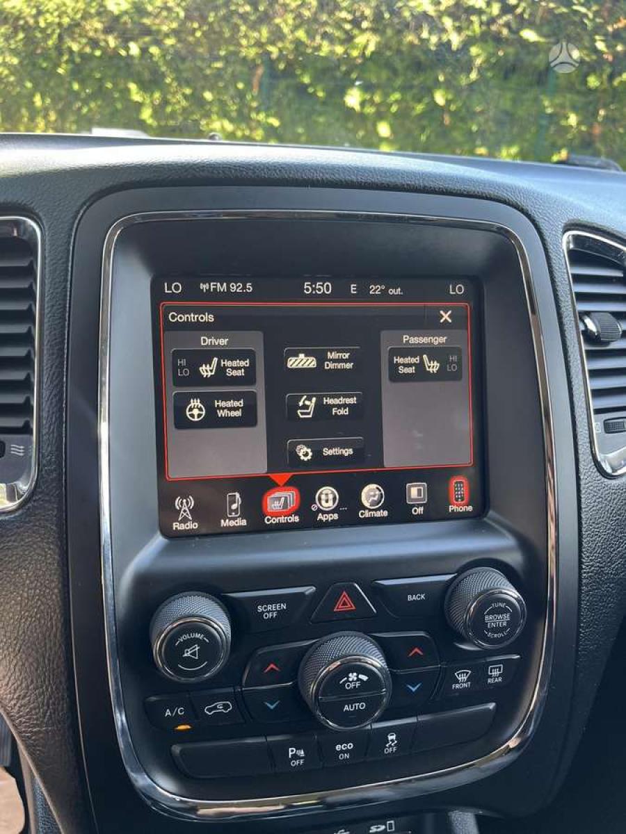 Grey Dodge Durango 2016 in Klaipeda, with an engine capacity of 3.60 L and mileage of 256 thousand km for 10990 €, photo 14 on AUTOMOTO.COM.LV