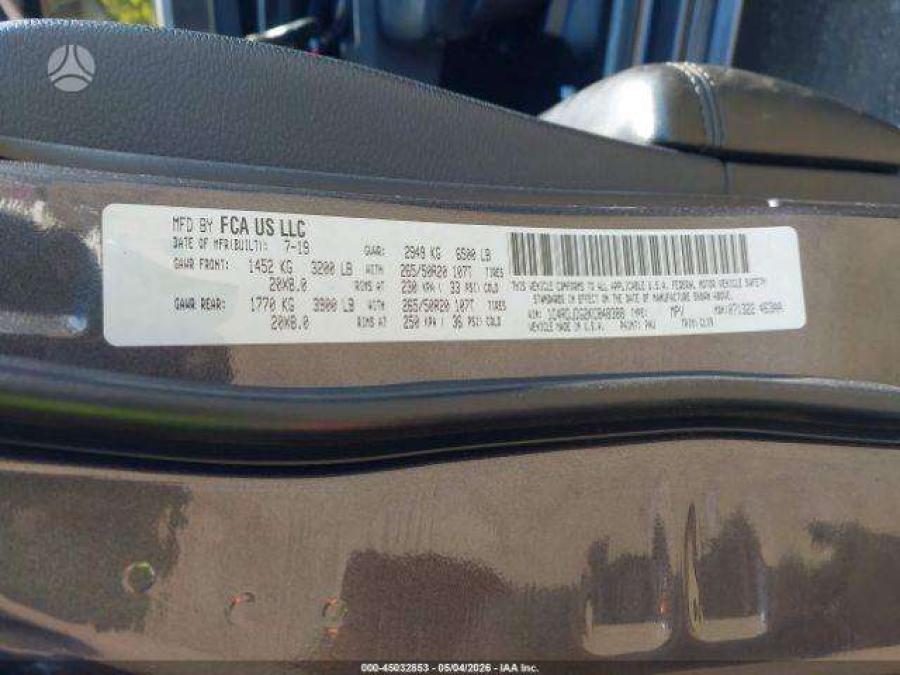 Grey Dodge Durango 2019 in Klaipeda, with an engine capacity of 3.60 L and mileage of 165 thousand km for 6500 €, photo 10 on AUTOMOTO.COM.LV