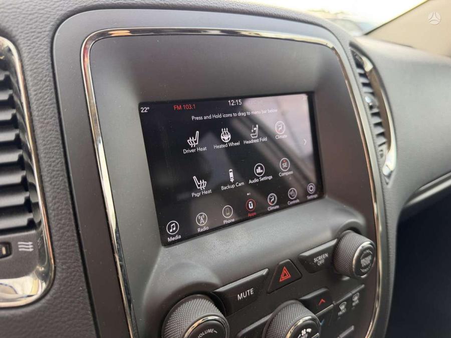 White Dodge Durango 2018 in Siauliai, with an engine capacity of 3.60 L and mileage of 256 thousand km for 9900 €, photo 12 on AUTOMOTO.COM.LV