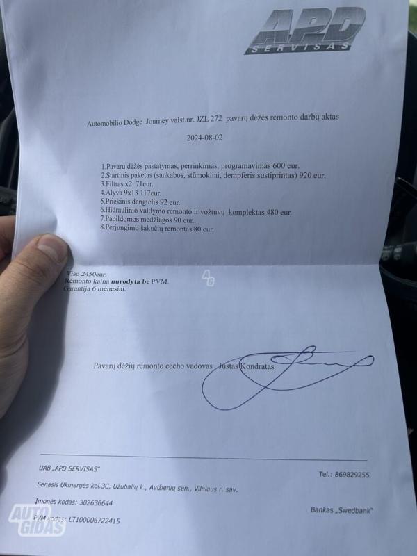 Додж Джорни 2009 в Вильнюс, объемом двигателя 2.00 л и пробегом 0 тыс. км за 1499 €, фото 10 на AUTOMOTO.COM.LV