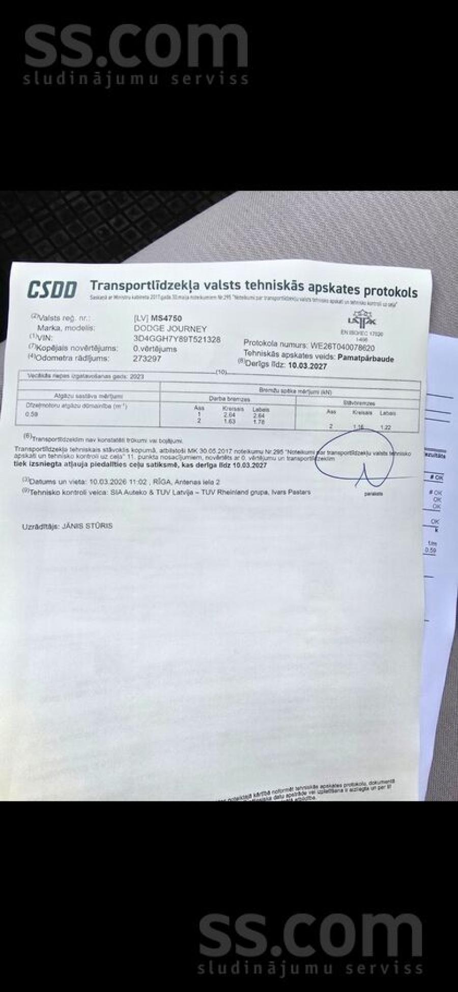 Додж Джорни 2009 в Рига, объемом двигателя 2.00 л и пробегом 273 тыс. км за 1950 €, фото 7 на AUTOMOTO.COM.LV
