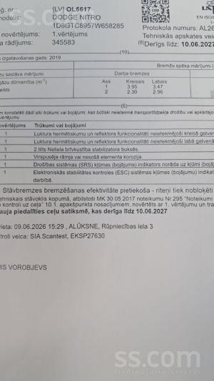 Черный Додж Нитро 2008 в Алуксне, объемом двигателя 2.80 л и пробегом 346 тыс. км за 5000 €, фото 5 на AUTOMOTO.COM.LV