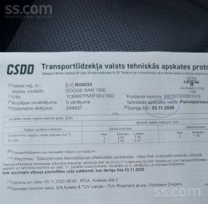 Black Dodge RAM 2015 in Riga, with an engine capacity of 3.00 L and mileage of 246 thousand km for 23900 €, photo 25 on AUTOMOTO.COM.LV