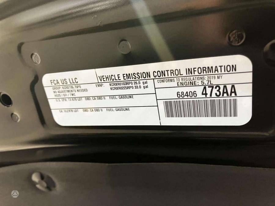 Melns Dodge RAM 2019 Klaipėda, ar dzinēja tilpumu 5.70 L un nobraukumu 93 tūkst. km par 39930 €, foto 36 vietnē AUTOMOTO.COM.LV