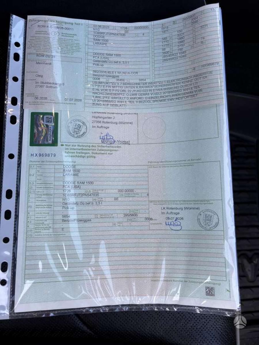 Черный Додж РАМ 2023 в Мажейкяй, объемом двигателя 5.70 л и пробегом 52 тыс. км за 45700 €, фото 22 на AUTOMOTO.COM.LV