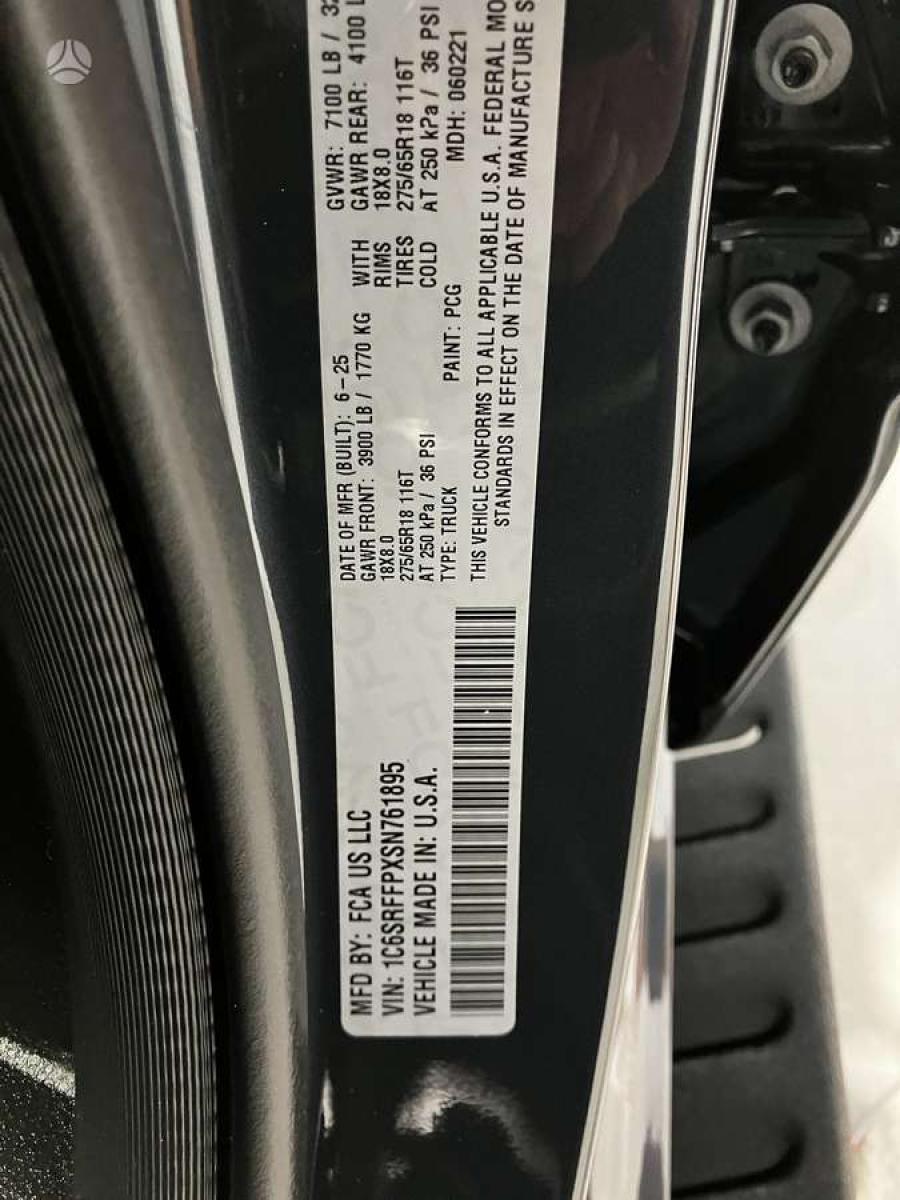 Dodge RAM 2025 Klaipėda, ar dzinēja tilpumu 3.00 L un nobraukumu 17 tūkst. km par 47190 €, foto 30 vietnē AUTOMOTO.COM.LV
