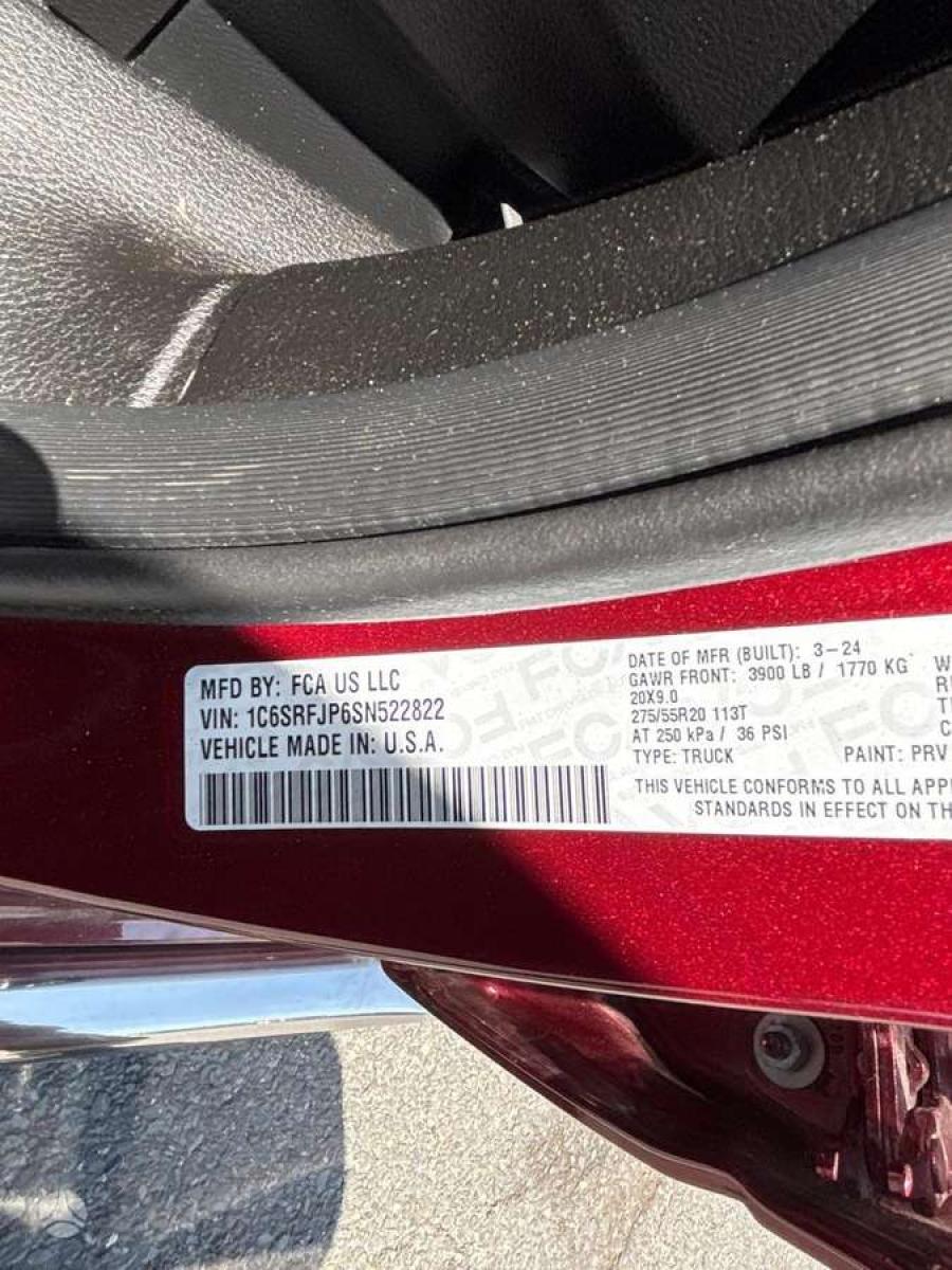 Sarkans Dodge RAM 2025 Ukmergė, ar dzinēja tilpumu 3.00 L un nobraukumu 17 tūkst. km par 29999 €, foto 34 vietnē AUTOMOTO.COM.LV