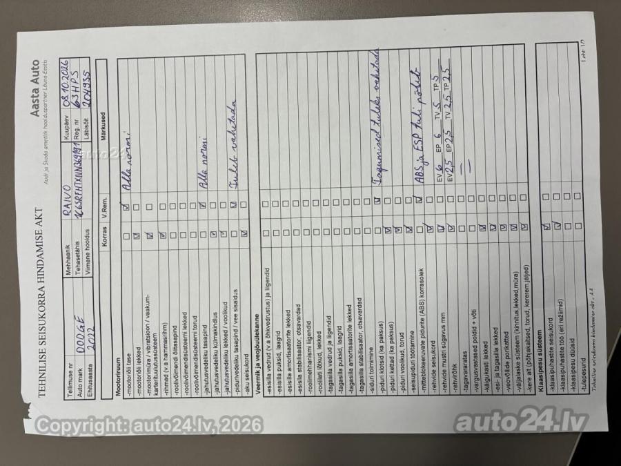 Balts Dodge RAM 2022 Tartu, ar dzinēja tilpumu 5.70 L un nobraukumu 205 tūkst. km par 39000 €, foto 16 vietnē AUTOMOTO.COM.LV