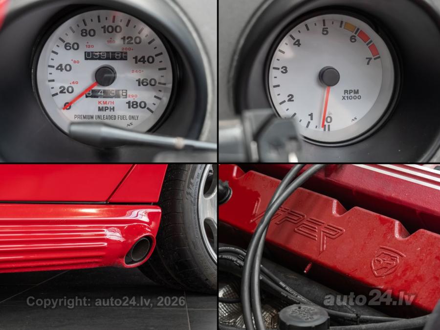 Red Dodge Viper 2000 in Tallinn, with an engine capacity of 8.00 L and mileage of 39 thousand km for 52900 €, photo 16 on AUTOMOTO.COM.LV