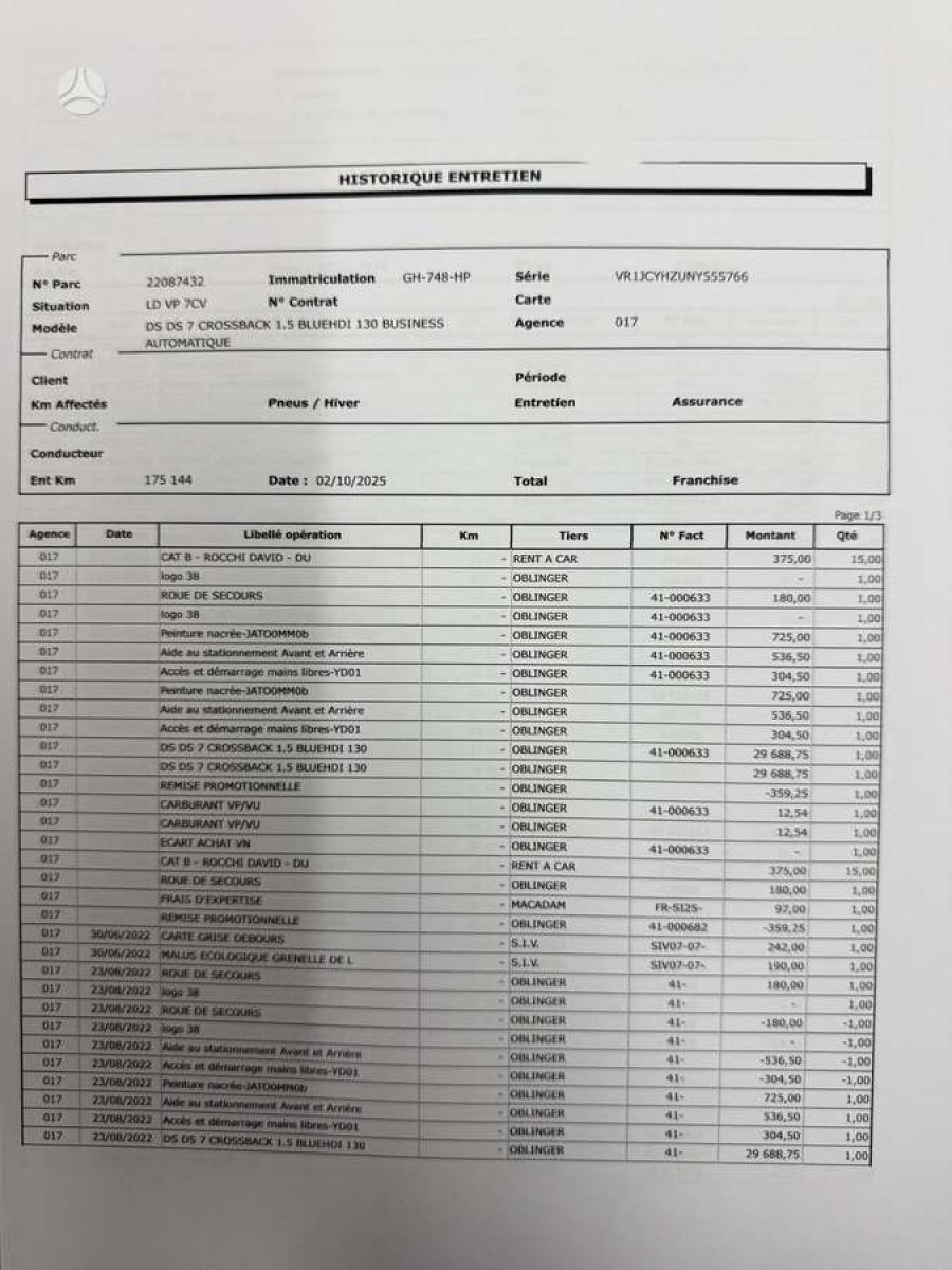 Черный DS 7 Crossback 2022 в Мариямполе, объемом двигателя 1.50 л и пробегом 175 тыс. км за 17539 €, фото 37 на AUTOMOTO.COM.LV