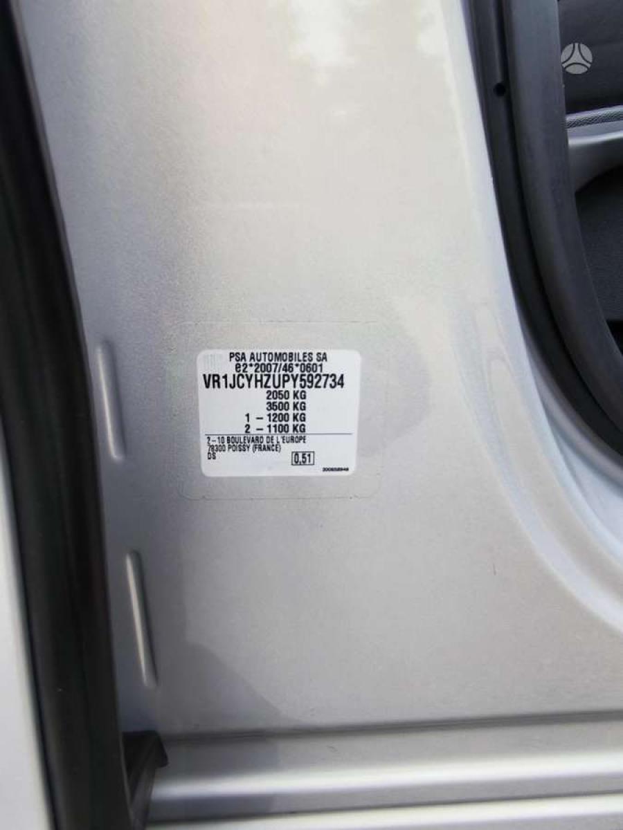 Grey DS 7 Crossback 2023 in Siauliai, with an engine capacity of 1.50 L and mileage of 153 thousand km for 18200 €, photo 20 on AUTOMOTO.COM.LV