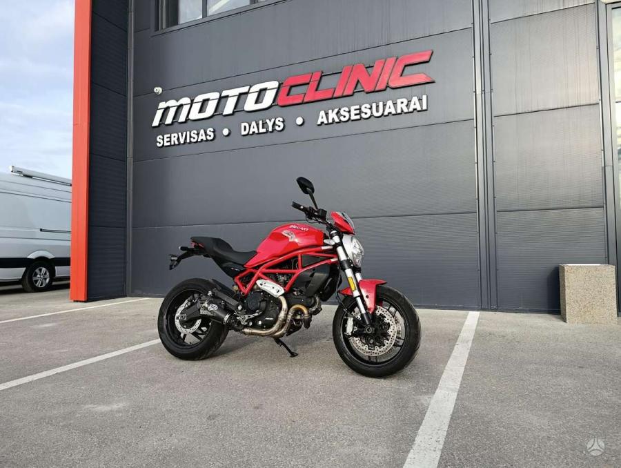 Red Ducati Monster 2018 in Siauliai, with an engine capacity of 0.80 L and mileage of 18 thousand km for 3950 €, photo 10 on AUTOMOTO.COM.LV
