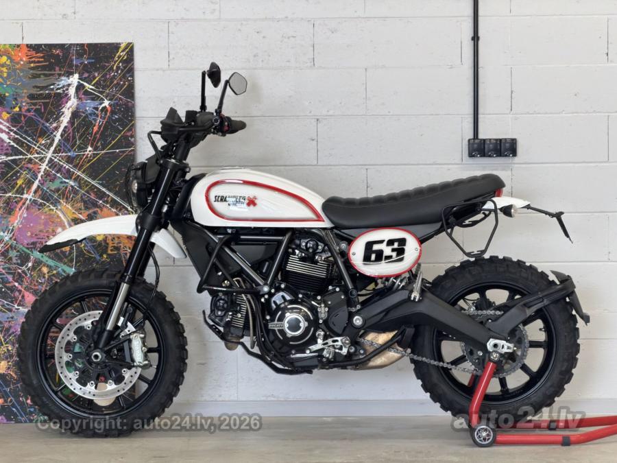 White Ducati Scrambler 2021 in Tallinn, with an engine capacity of 0.80 L and mileage of 10 thousand km for 8790 €, photo 6 on AUTOMOTO.COM.LV