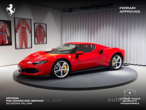 Red Ferrari 296 2023 in Tallinn, with an engine capacity of 2.90 L and mileage of 3 thousand km for 279000 €, photo 1 on AUTOMOTO.COM.LV