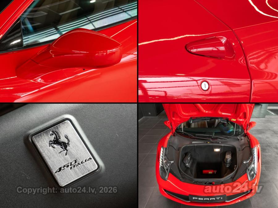 Red Ferrari 458-italia 2011 in Tallinn, with an engine capacity of 4.50 L and mileage of 50 thousand km for 199900 €, photo 20 on AUTOMOTO.COM.LV