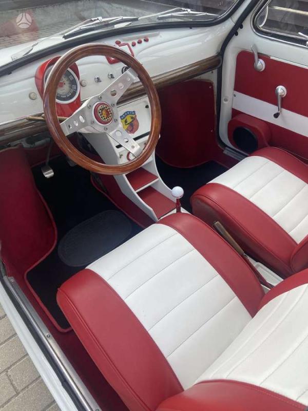 White Fiat 500 Abarth 1965 in Kaunas, with an engine capacity of 0.50 L and mileage of 8 thousand km for 13500 €, photo 8 on AUTOMOTO.COM.LV