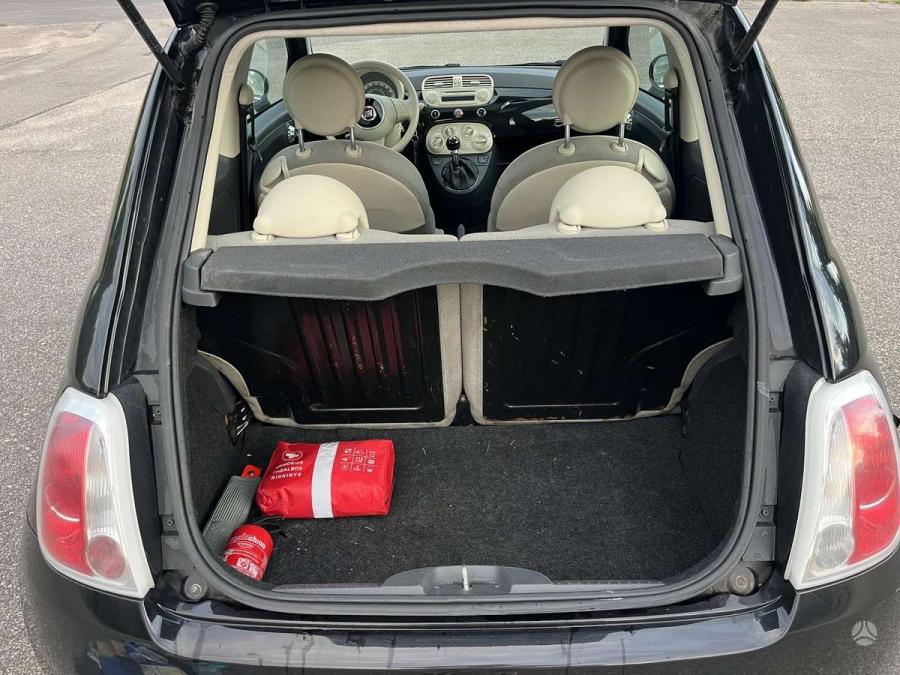Black Fiat 500 2012 in Vilnius, with an engine capacity of 1.24 L and mileage of 94 thousand km for 3250 €, photo 18 on AUTOMOTO.COM.LV