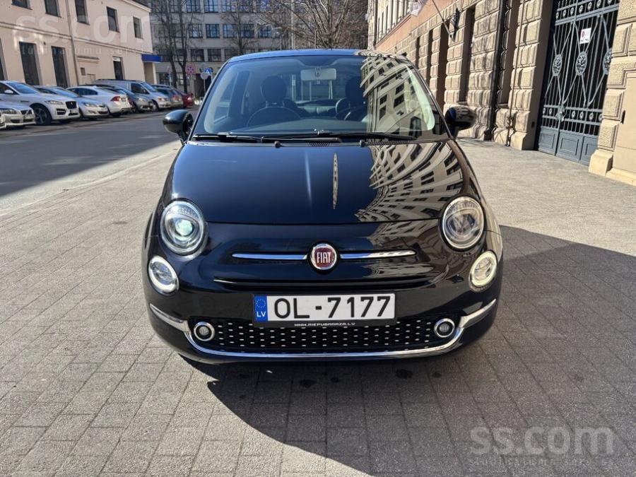 Black Fiat 500 2017 in Riga, with an engine capacity of 1.20 L and mileage of 65 thousand km for 7550 €, photo 6 on AUTOMOTO.COM.LV