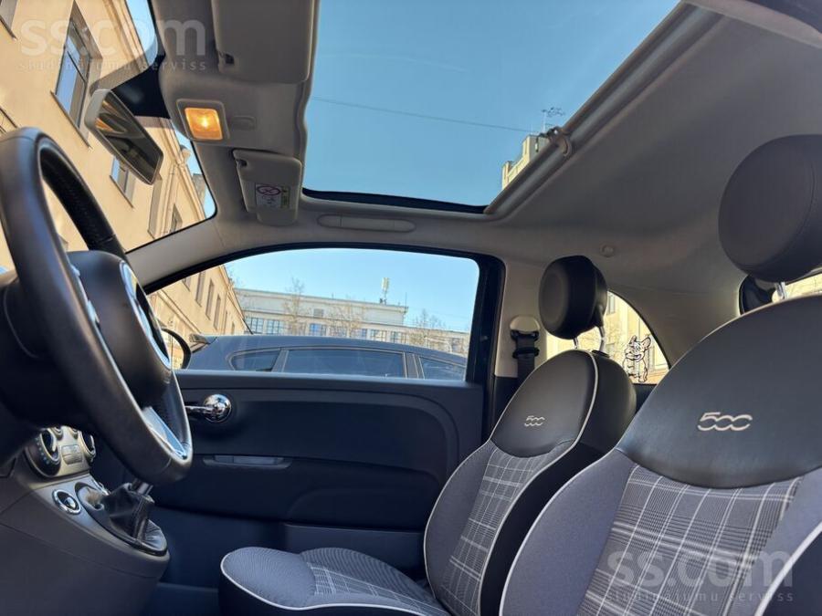 Black Fiat 500 2017 in Riga, with an engine capacity of 1.20 L and mileage of 65 thousand km for 7550 €, photo 12 on AUTOMOTO.COM.LV