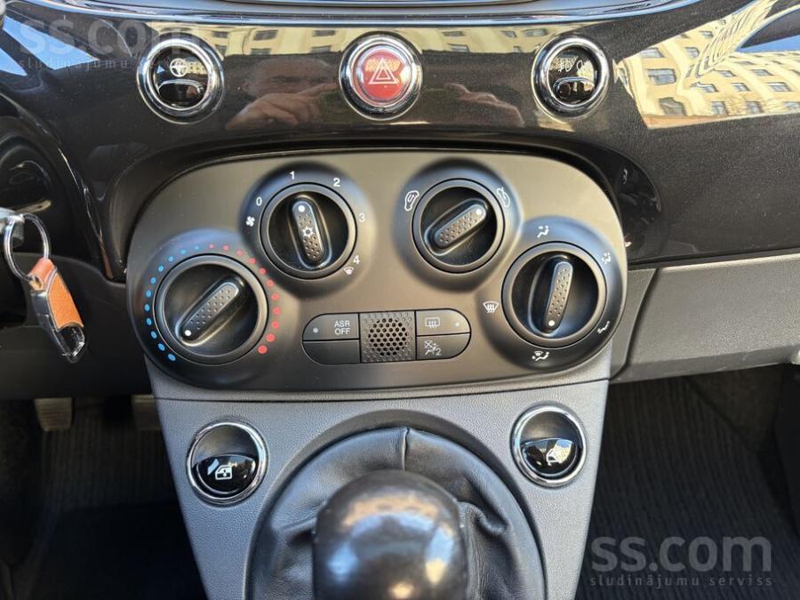 Black Fiat 500 2017 in Riga, with an engine capacity of 1.20 L and mileage of 65 thousand km for 7550 €, photo 15 on AUTOMOTO.COM.LV
