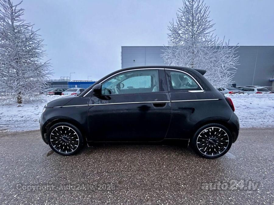 Black Fiat 500 2023 in Tallinn, with an engine capacity of 0.00 L and mileage of 25 thousand km for 18999 €, photo 1 on AUTOMOTO.COM.LV
