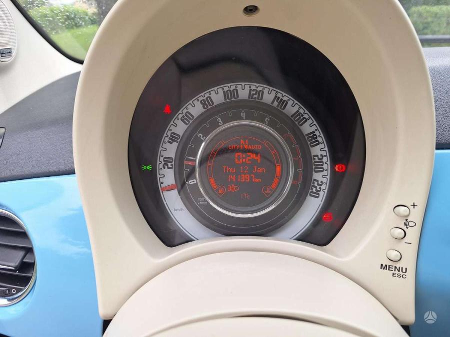 Blue Fiat 500 2012 in Kelme, with an engine capacity of 1.30 L and mileage of 146 thousand km for 4950 €, photo 10 on AUTOMOTO.COM.LV