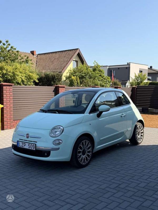 Blue Fiat 500 2015 in Palanga, with an engine capacity of 1.25 L and mileage of 210 thousand km for 5300 €, photo 1 on AUTOMOTO.COM.LV