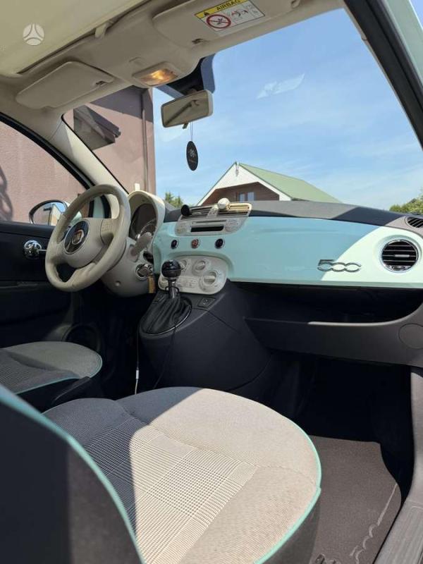Blue Fiat 500 2015 in Palanga, with an engine capacity of 1.25 L and mileage of 210 thousand km for 5300 €, photo 6 on AUTOMOTO.COM.LV