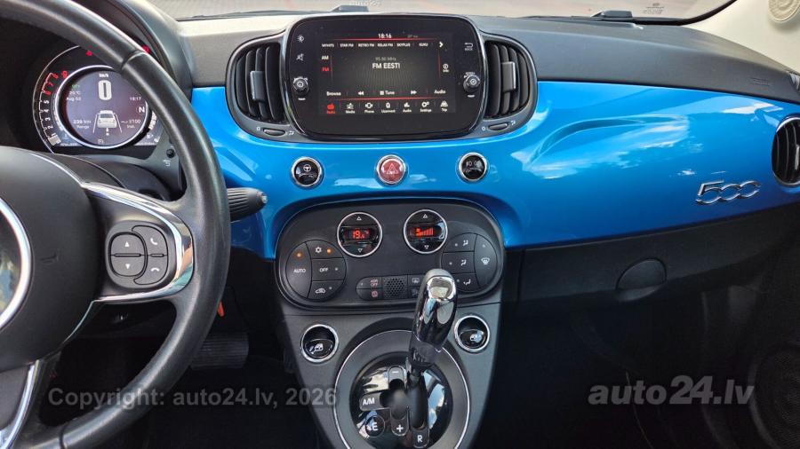 Blue Fiat 500 2019 in Tallinn, with an engine capacity of 1.20 L and mileage of 98 thousand km for 7990 €, photo 16 on AUTOMOTO.COM.LV