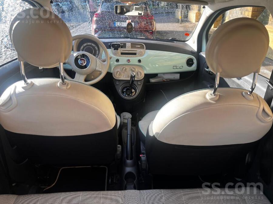 Green Fiat 500 2014 in Riga, with an engine capacity of 1.20 L and mileage of 113 thousand km for 5200 €, photo 4 on AUTOMOTO.COM.LV