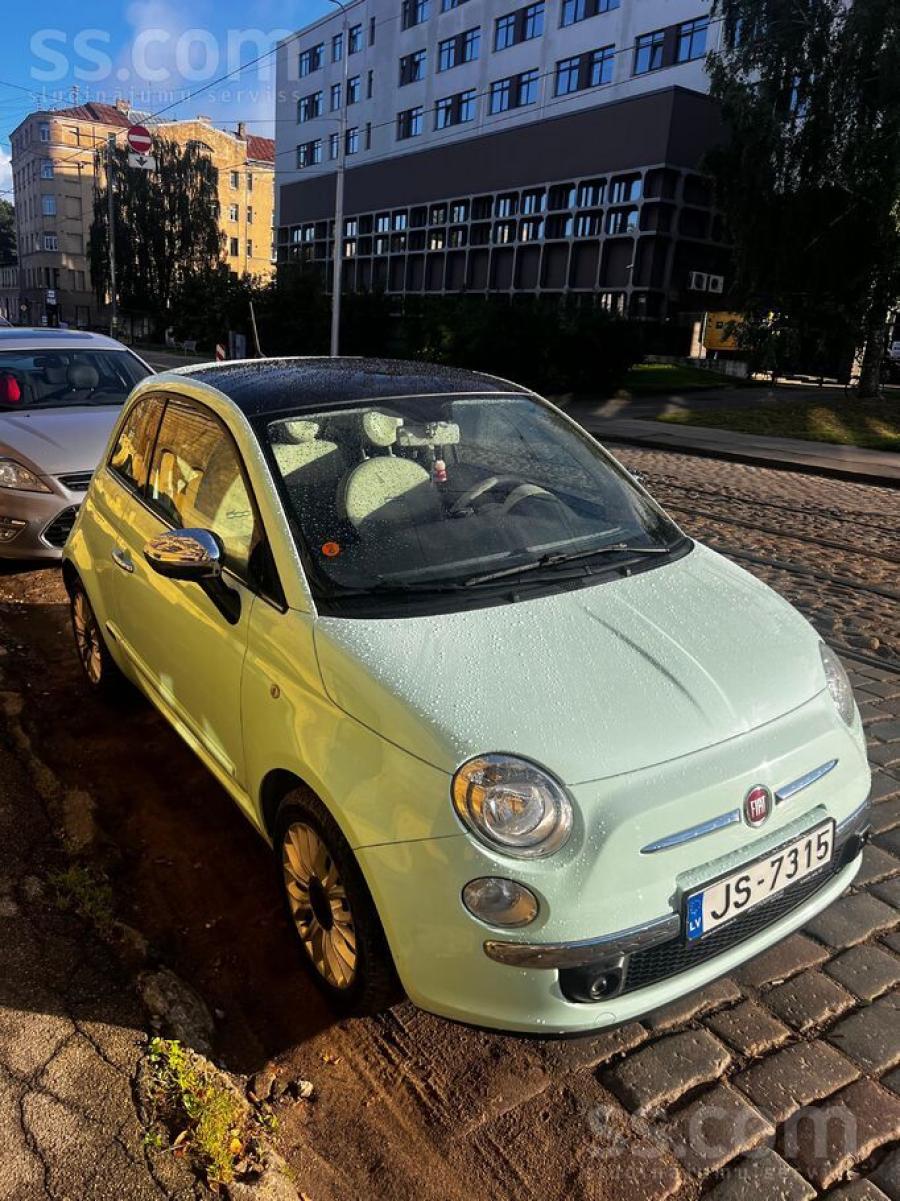 Green Fiat 500 2014 in Riga, with an engine capacity of 1.20 L and mileage of 113 thousand km for 5200 €, photo 9 on AUTOMOTO.COM.LV