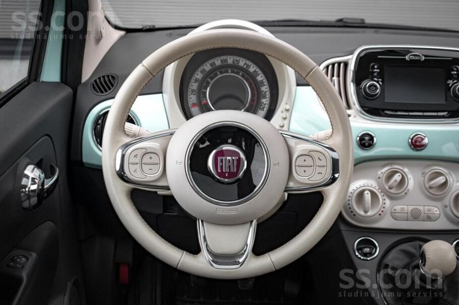 Green Fiat 500 2016 in Riga, with an engine capacity of 1.20 L and mileage of 156 thousand km for 5990 €, photo 20 on AUTOMOTO.COM.LV
