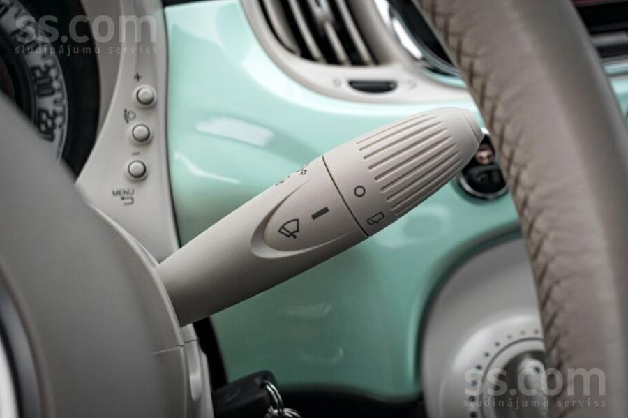 Green Fiat 500 2016 in Riga, with an engine capacity of 1.20 L and mileage of 156 thousand km for 5990 €, photo 22 on AUTOMOTO.COM.LV