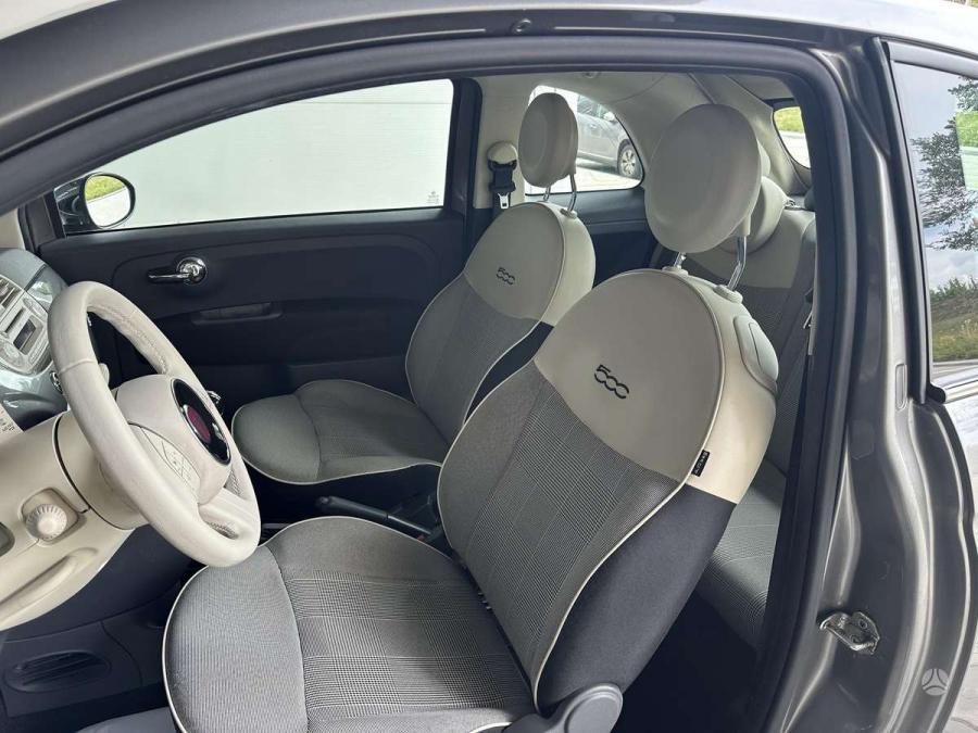 Grey Fiat 500 2014 in Vilnius, with an engine capacity of 1.24 L and mileage of 146 thousand km for 6940 €, photo 26 on AUTOMOTO.COM.LV